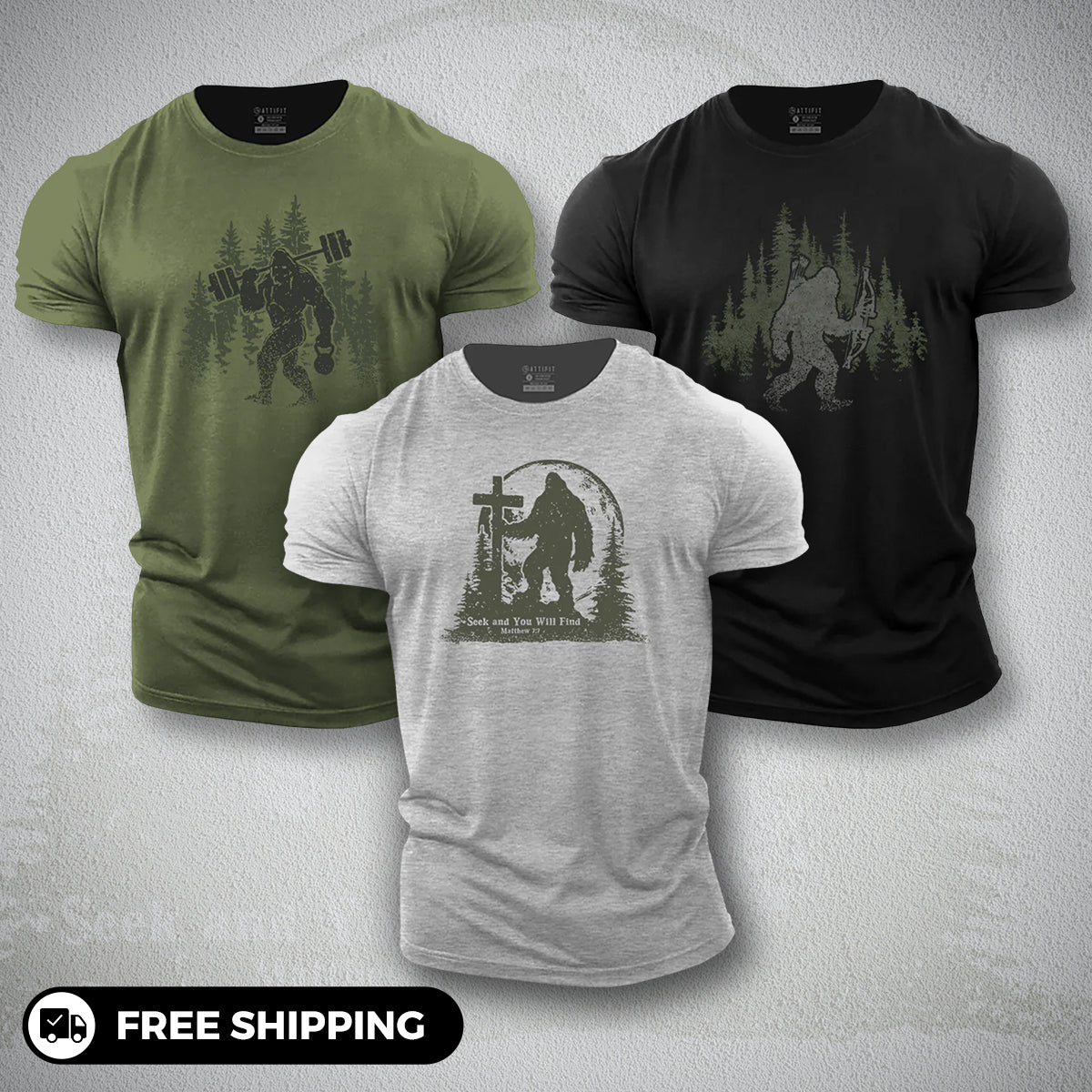 Sasquatch 3-Pack - Cotton T-Shirts – bluvap