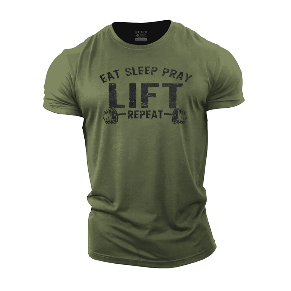 Eat Sleep Pray Repeat Cotton T-Shirt – bluvap
