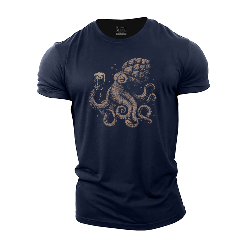 Funny Hops Octopus Cotton T-Shirt – bluvap