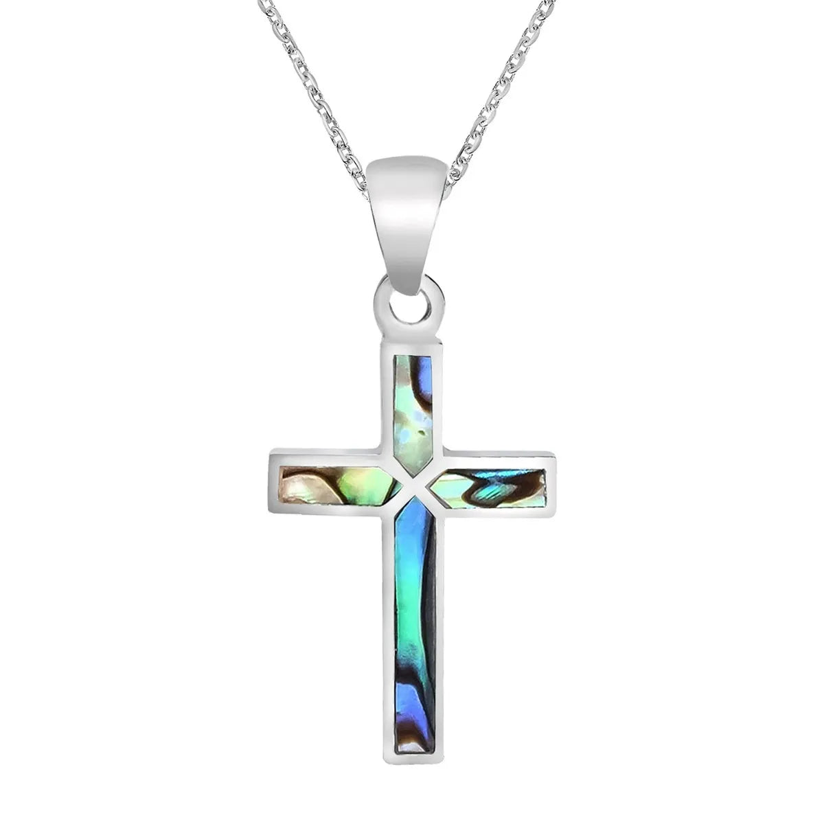 Stainless Steel Abalone Shell Cross Women's Necklace – bluvap