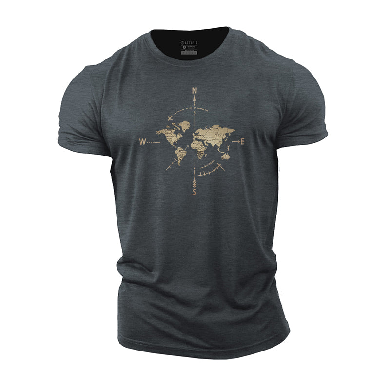 Compass Map Cotton T-Shirts – bluvap